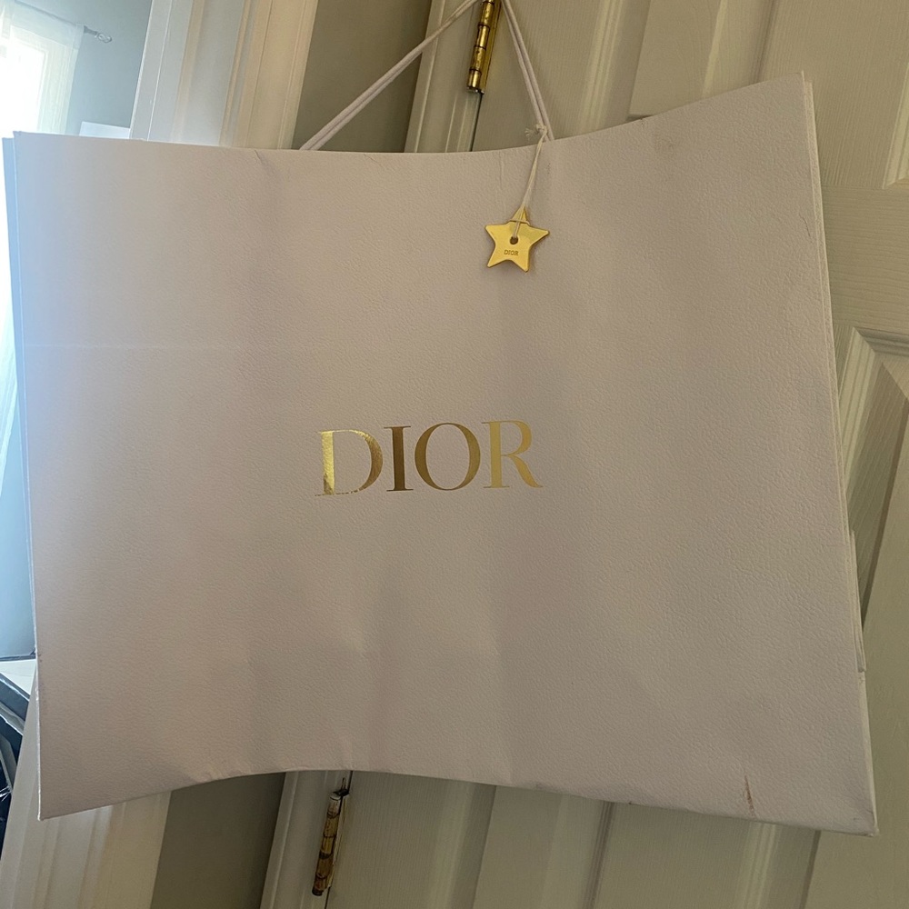 Extra Large Authentic Dior Shopping Bag With Charm - Gem